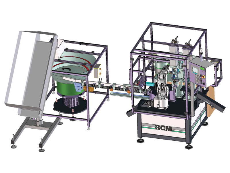 Robotic station/monitoring and test unit for assembly of hinge arms ...